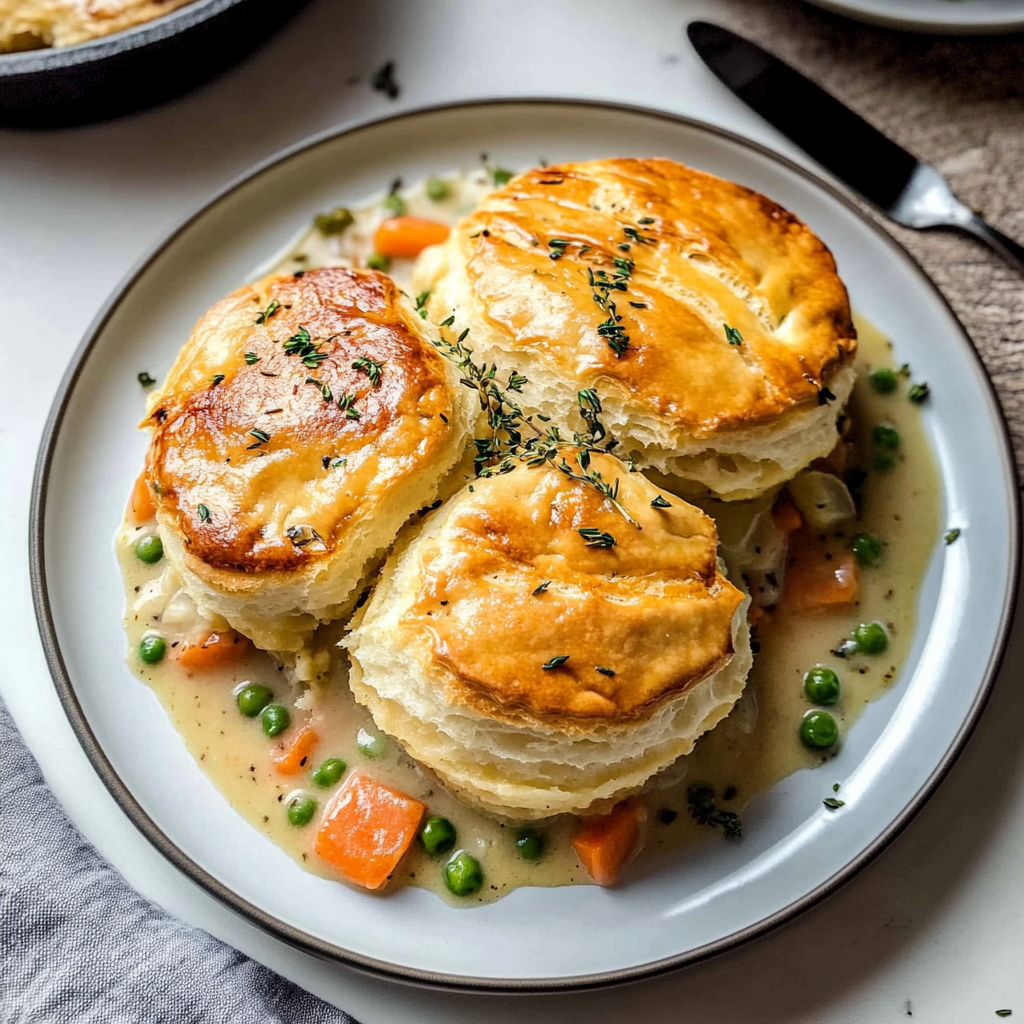 Amazing Chicken Pot Pie with Biscuits for Comforting Delights